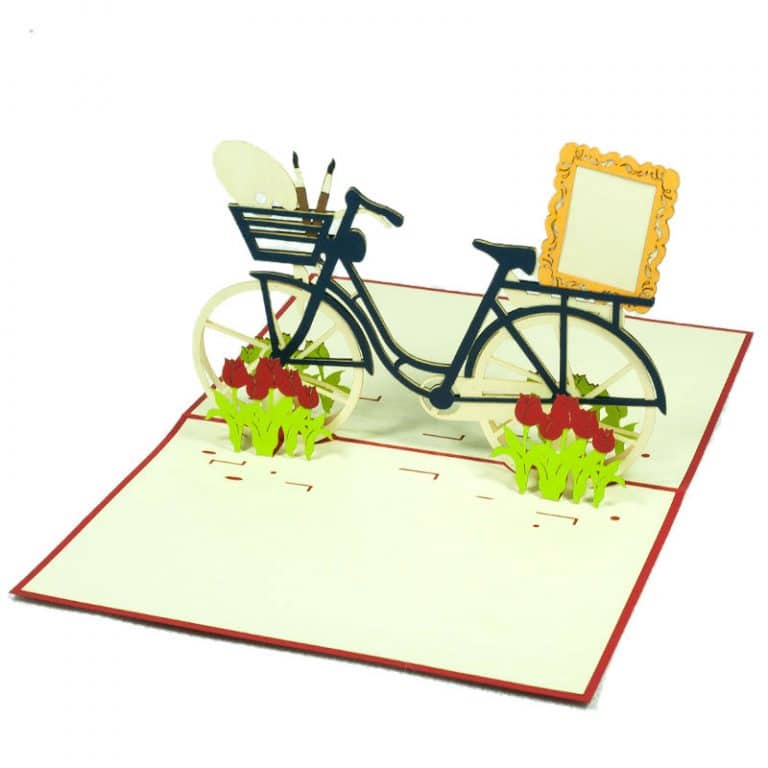 Artist Bike Pop up Card, Custom Pop up Cards, Made by Manufacturer Vietnam
