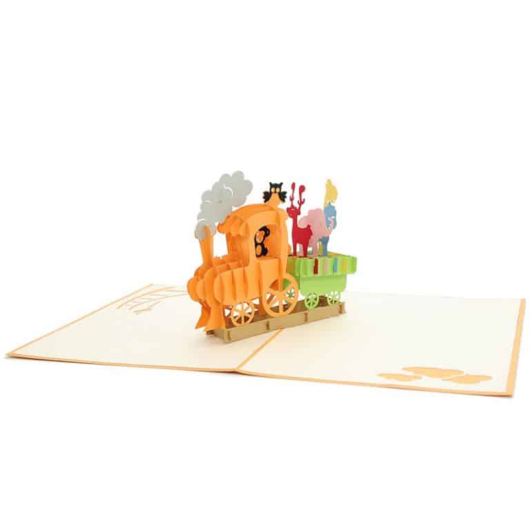 Animal train pop up card -Vietnam custom 3D cards wholsale-Germany ...