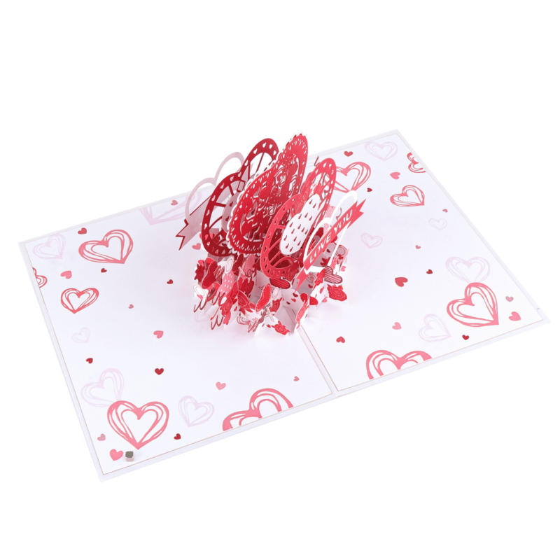 Love Heart Pop Up Card- Valentine's Day, Wedding's Day