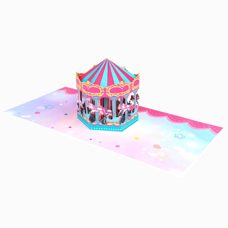 Birthday Carousel Pop Up Card - Birthday 3d cards wholesale supplies