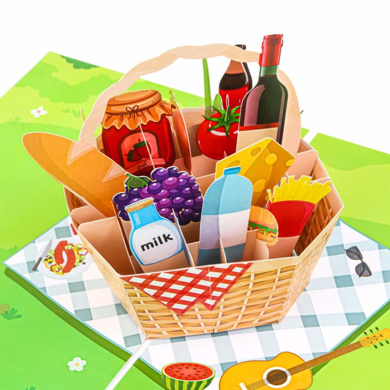 Picnic Basket Pop Up Card-Summer vibes card- 3D cards manufacturer