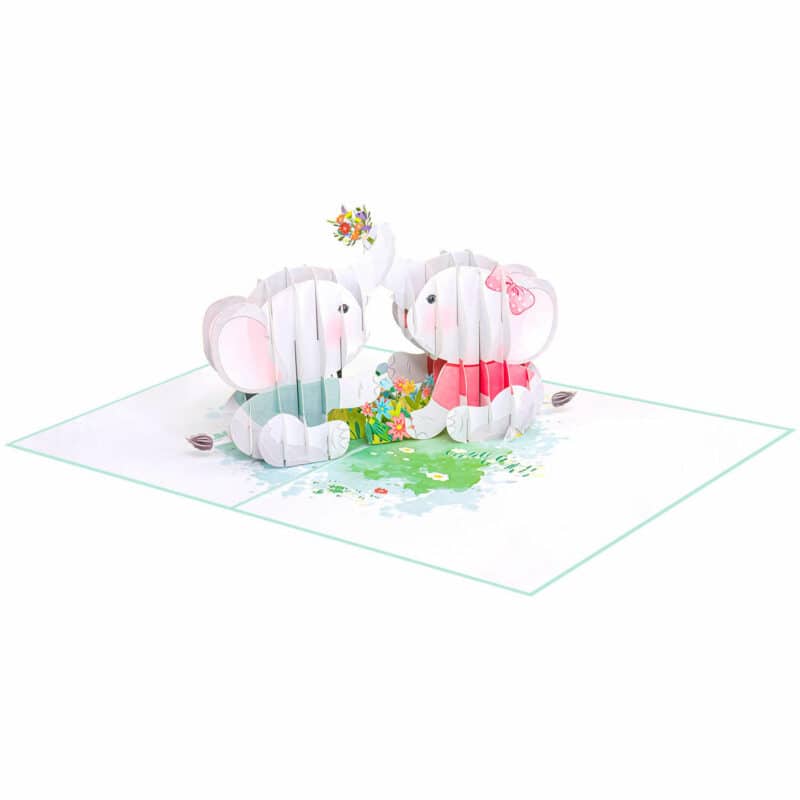 Elephant Couple Pop Up Card - Valentine Pop-up card wholesale